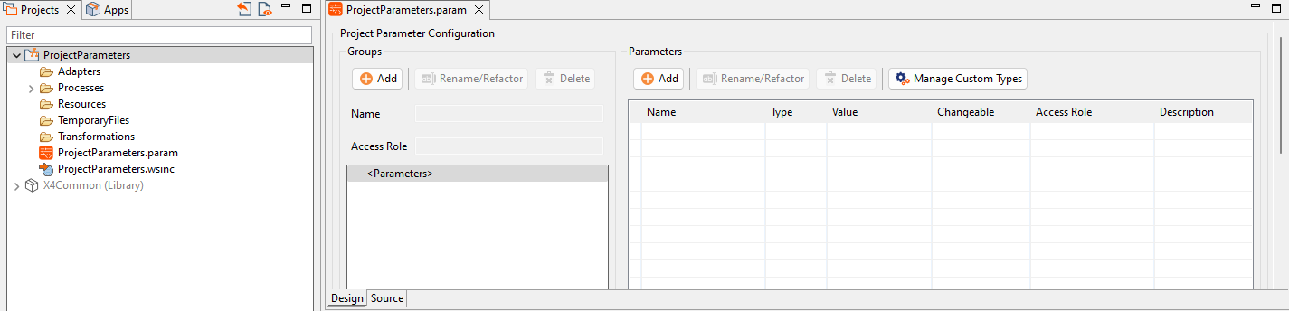 Creating Project Parameters